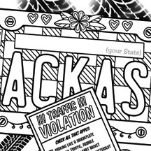 Free-Adult-Coloring-Page-License-Plate - Swear Word Coloring Book