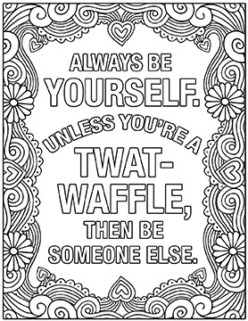 Free-Printable-Adult-Coloring-Page-Always-Be-Yourself-1 - Swear Word ...